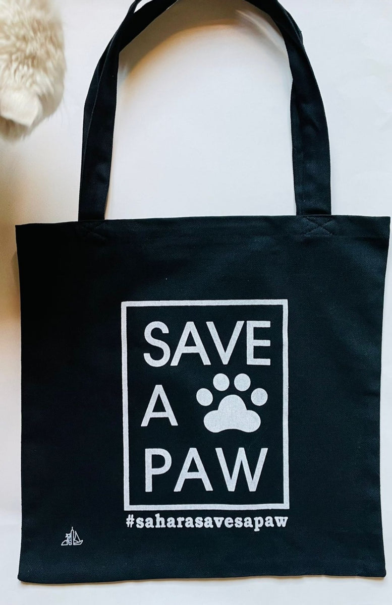 Save A Paw Logo Tote. – The Sahara Collection